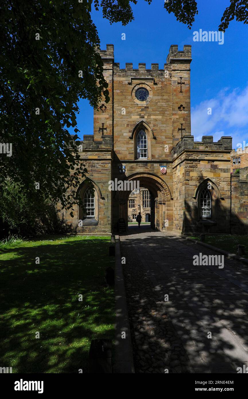 Battlemented gatehouse to Durham Castle in north-east England, dating ...