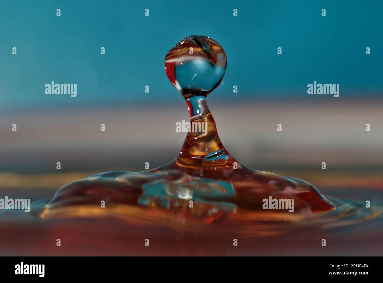 Water droplet impact water surface and make lovely water column. Water ...