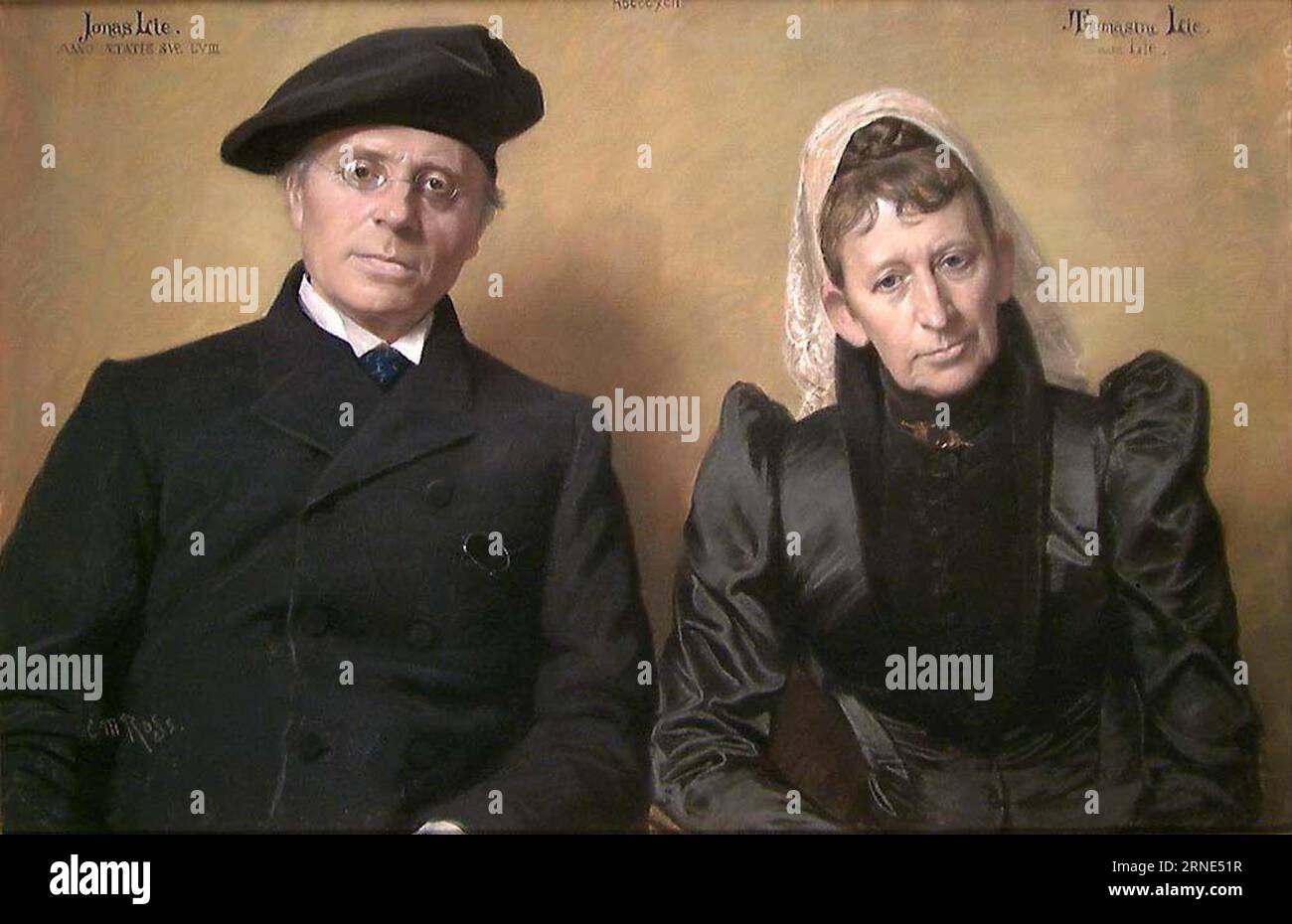 Portrait of the Author Jonas Lie and his Wife Thomasine 1892 by ...