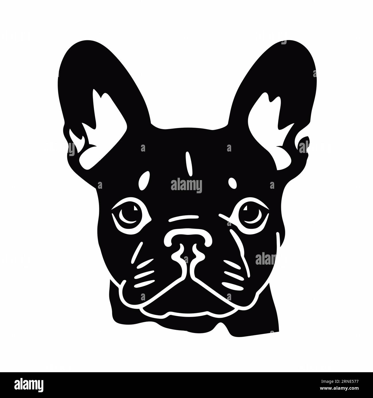 French Bulldog Face Silhouette