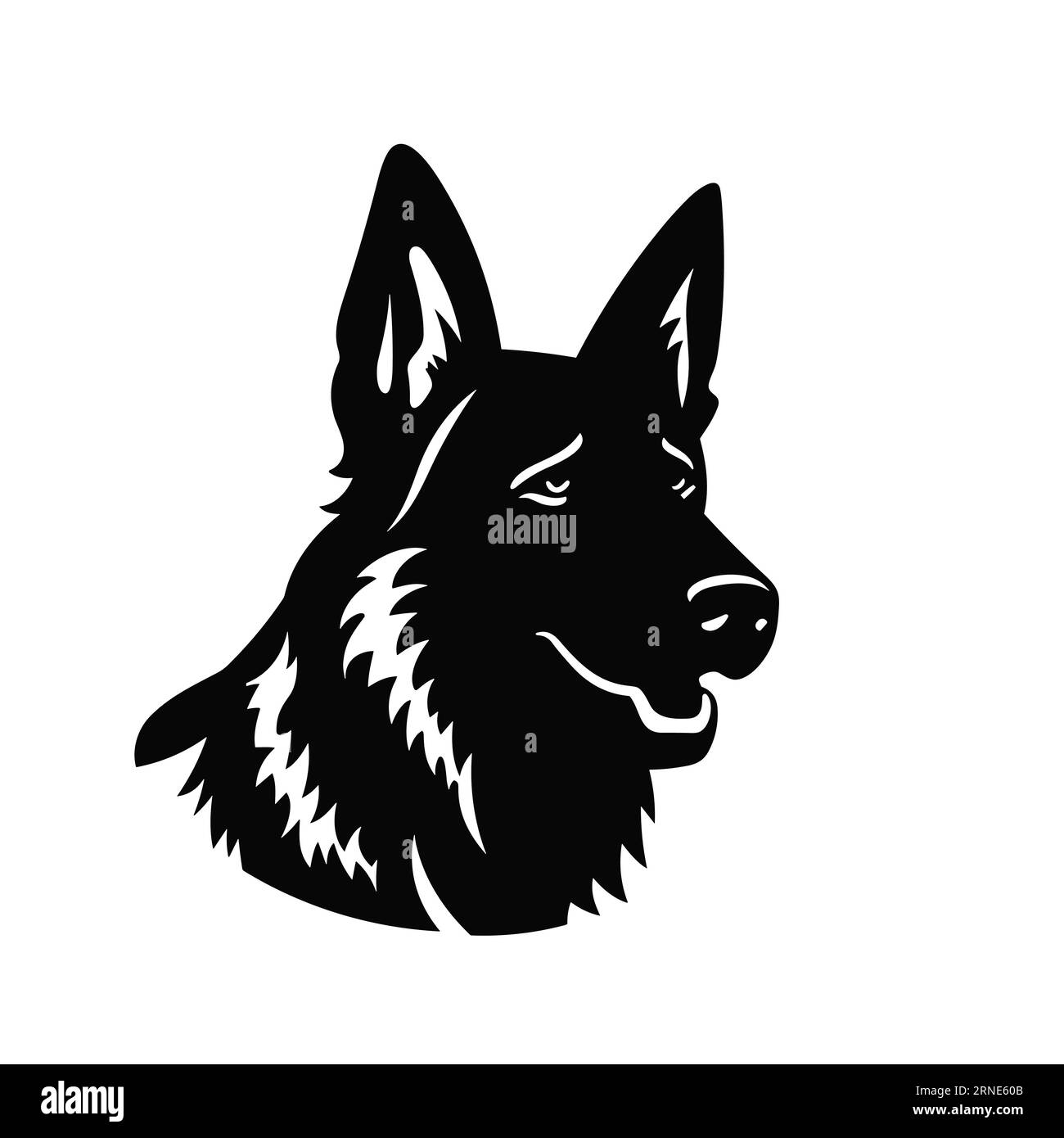 Detailed german shepherd illustration Stock Vector Images - Alamy