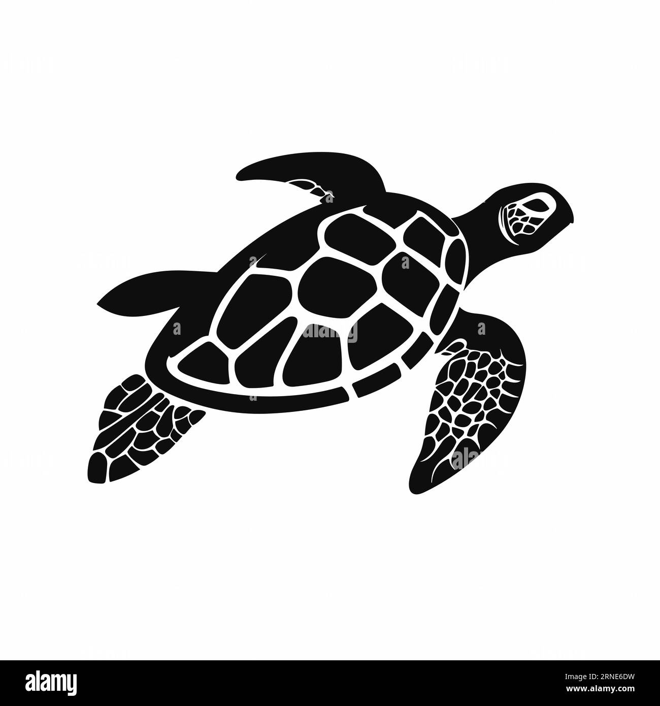 Turtle silhouette. Turtle black icon on white background Stock Vector ...
