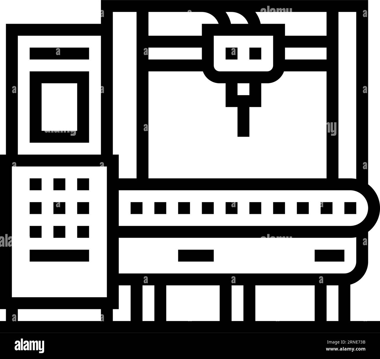 cnc machine manufacturing engineer line icon vector illustration Stock ...