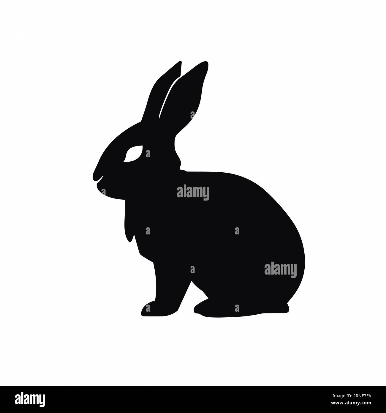 Rabbit silhouette. Rabbit black icon on white background Stock Vector ...