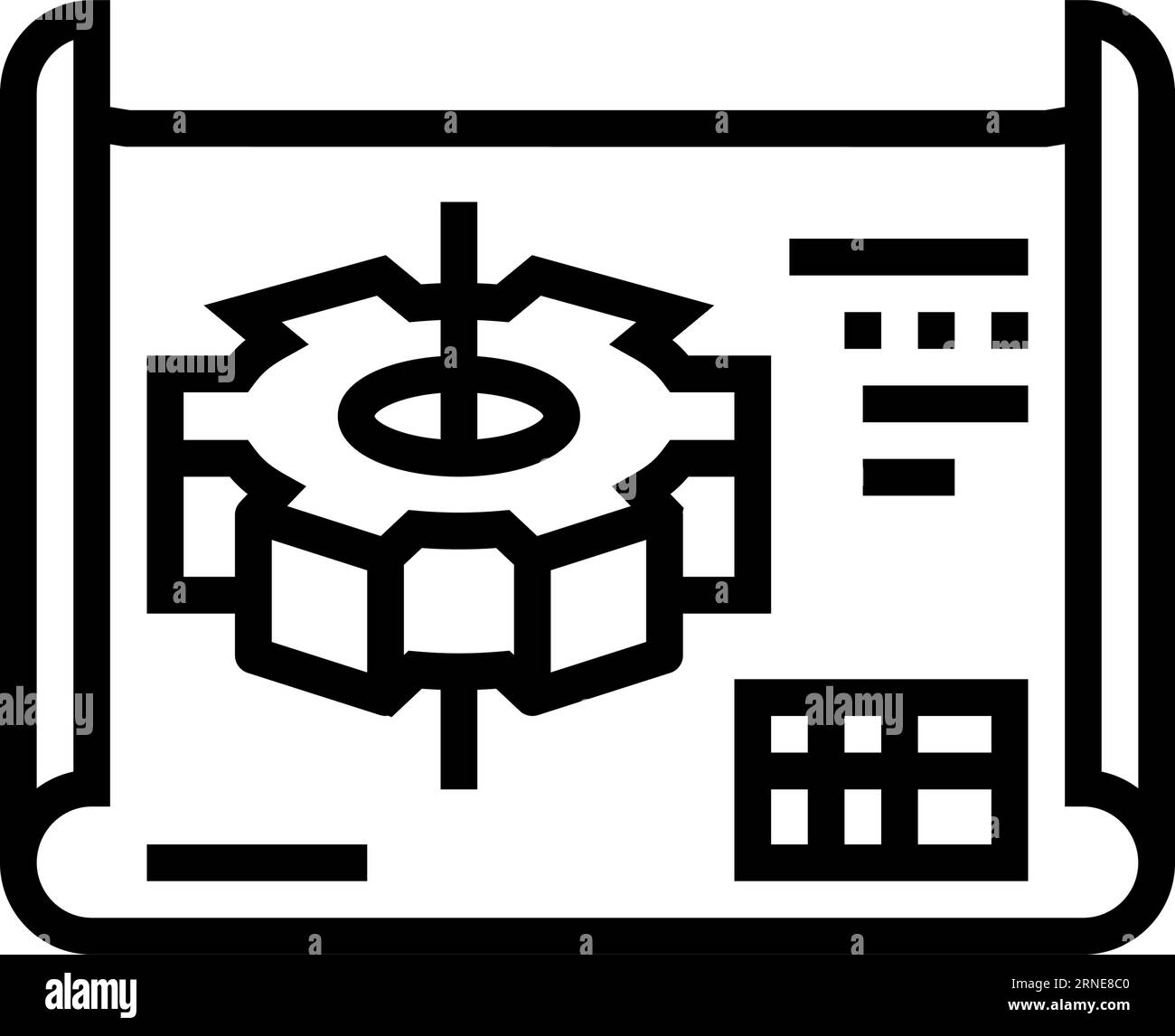 engineering drawing manufacturing engineer line icon vector ...