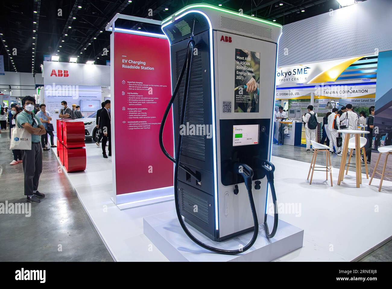 Bangkok, Thailand. 01st Sep, 2023. An ABB EV Charging Roadside station seen displayed during the ...