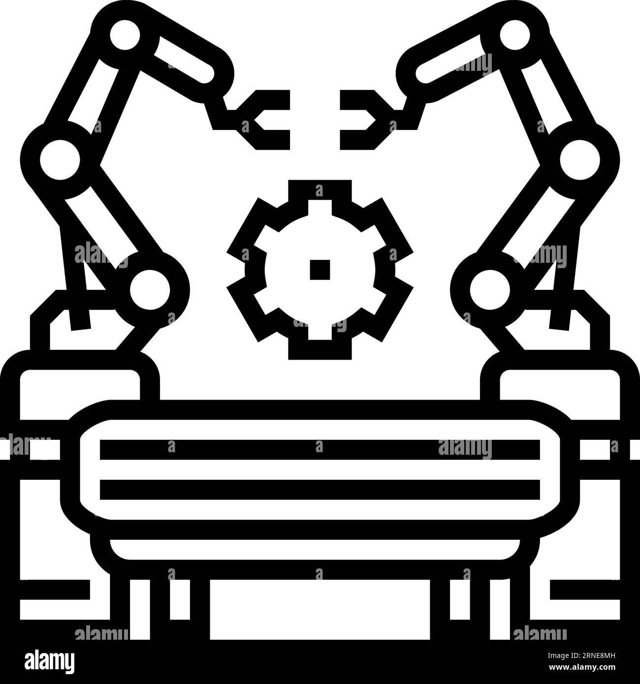 industrial automation mechanical engineer line icon vector illustration ...