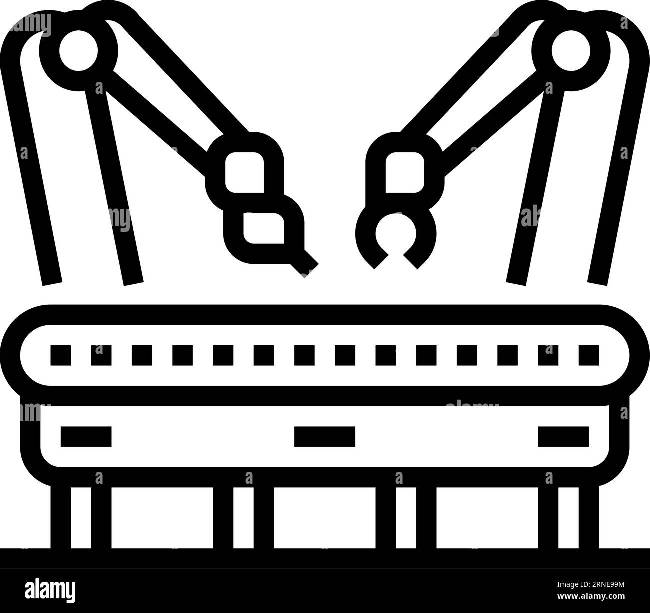 assembly line manufacturing engineer line icon vector illustration ...