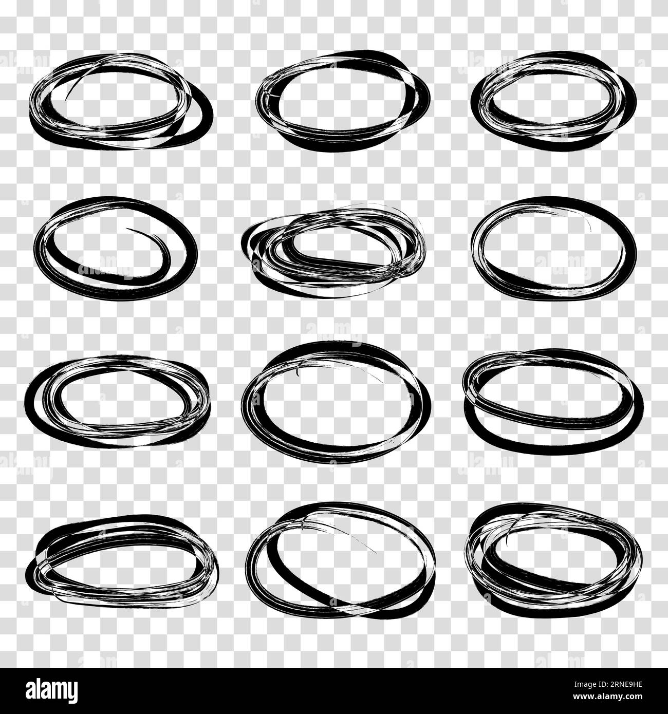 Vector abstract hand drawn marker ellipses. Hand drawn abstract grunge ...