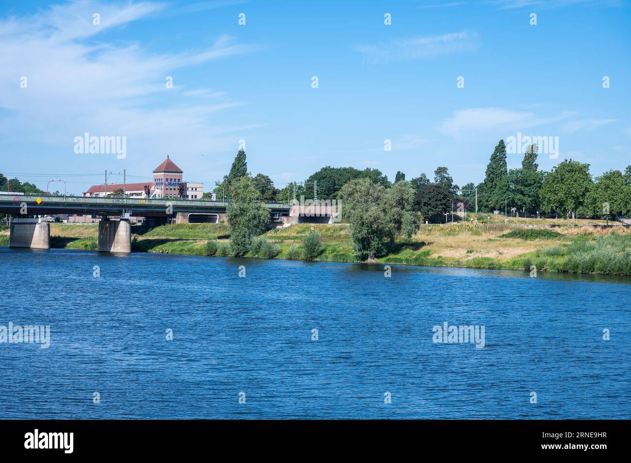 Venlo, Limburg, The Netherlands, July 15, 2023 - Bridge over the river ...