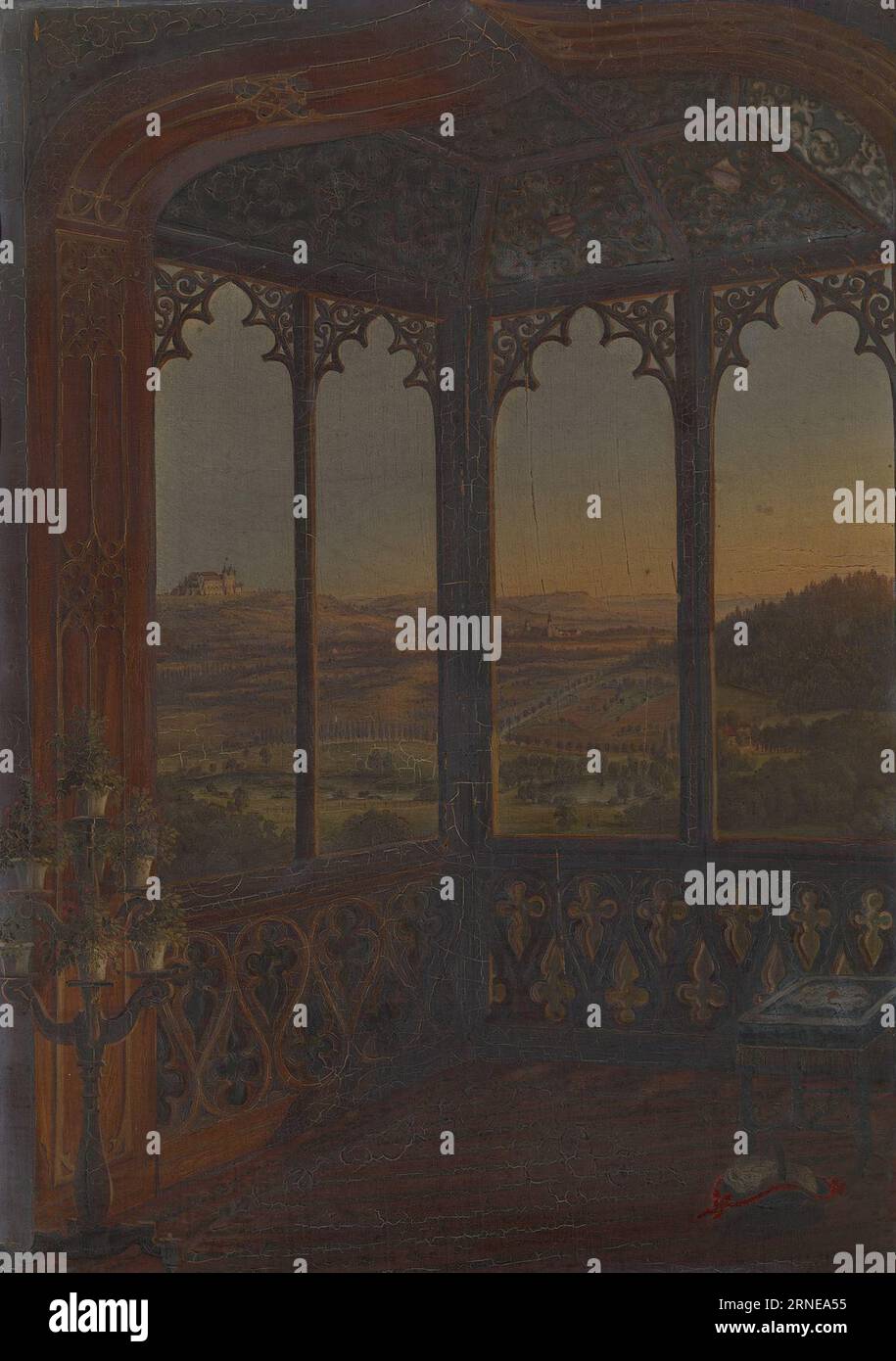 A View of Coburg from a Window of Schloss Callenberg 1843 by Ferdinand ...