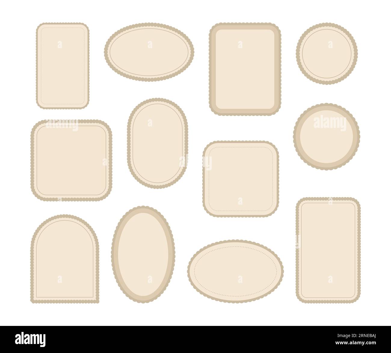Vintage Beige Frame Collection. Emptu Frame labels for invitations ...