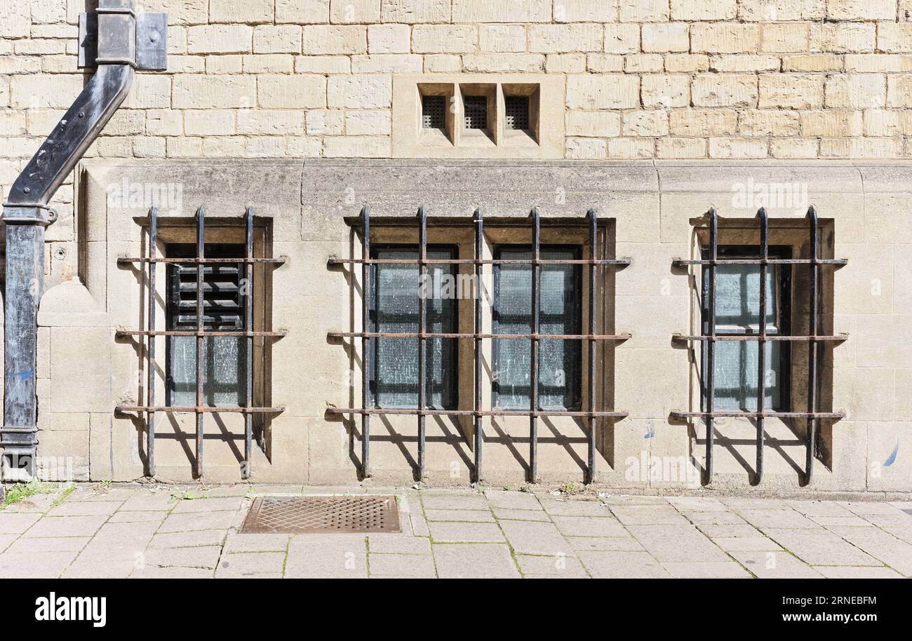 barred windows at ground level in King's Hall and College of Brasenose ...