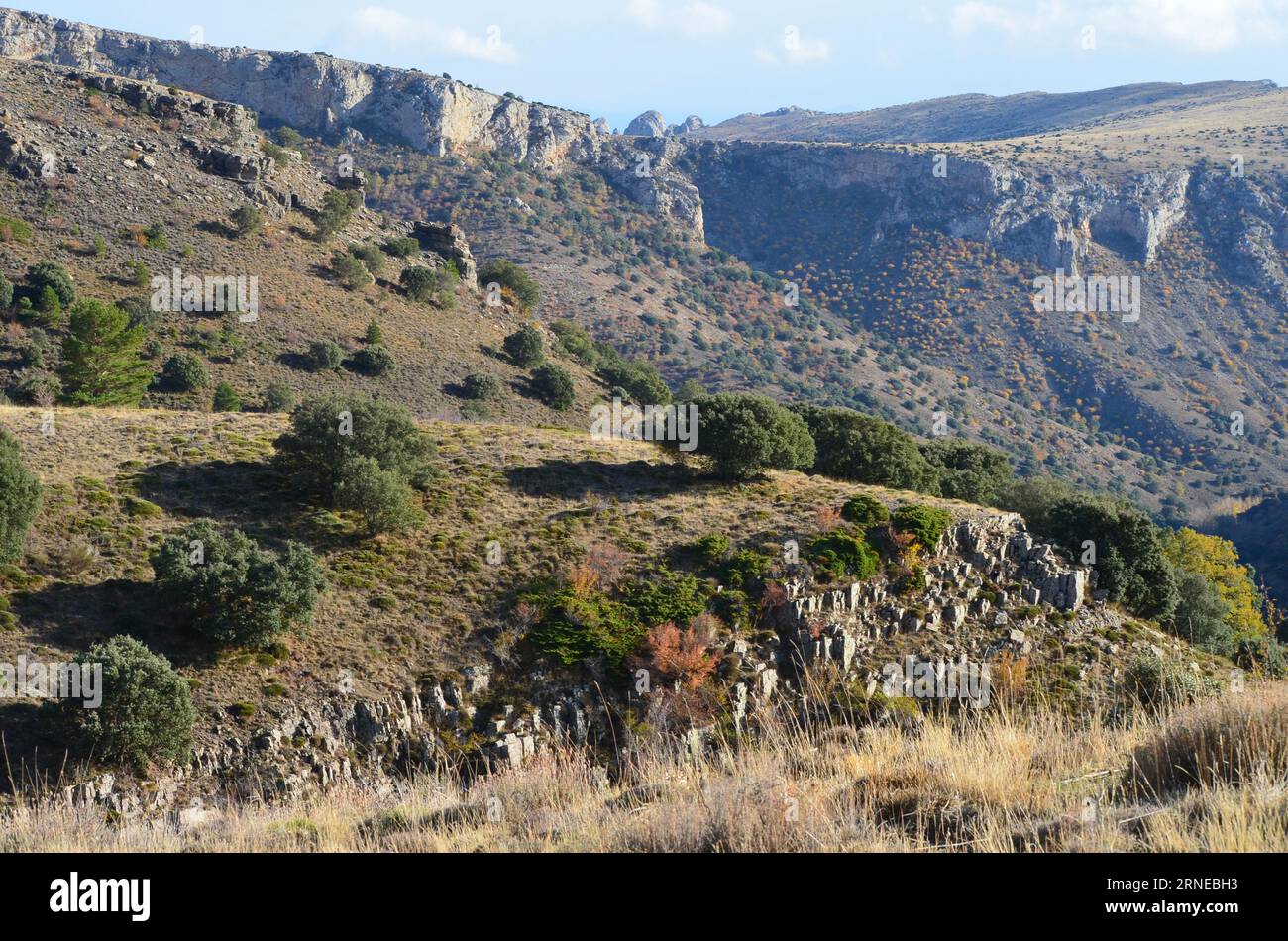 Karst mountains in the Sierra del Moncayo massif, north-eastern Spain ...
