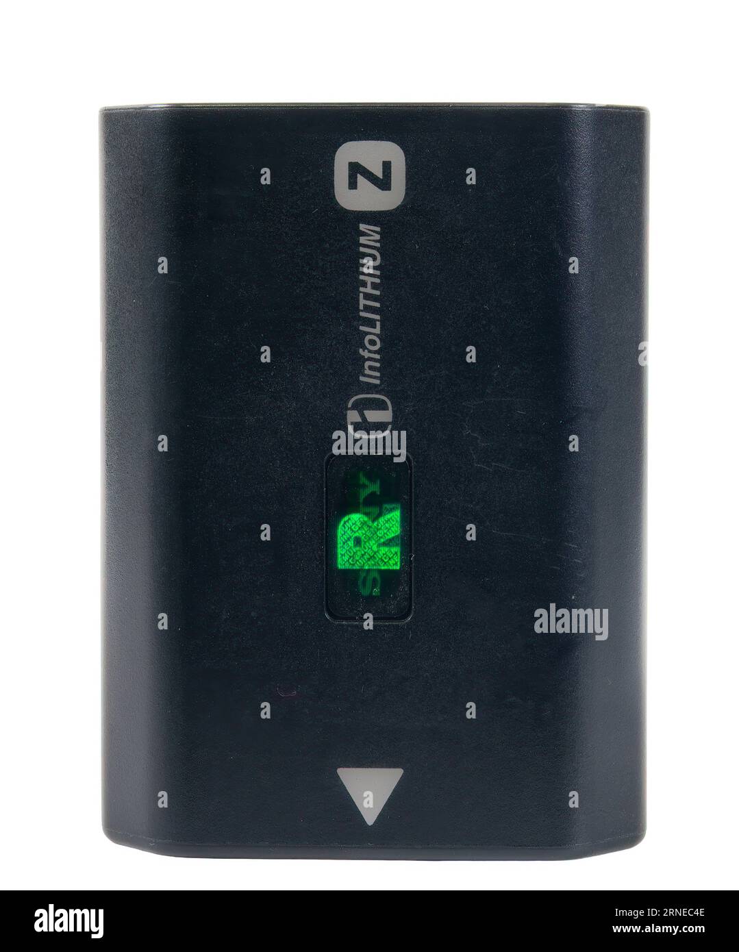A Sony InfoLithium Z battery. Object isolated in white background Stock ...