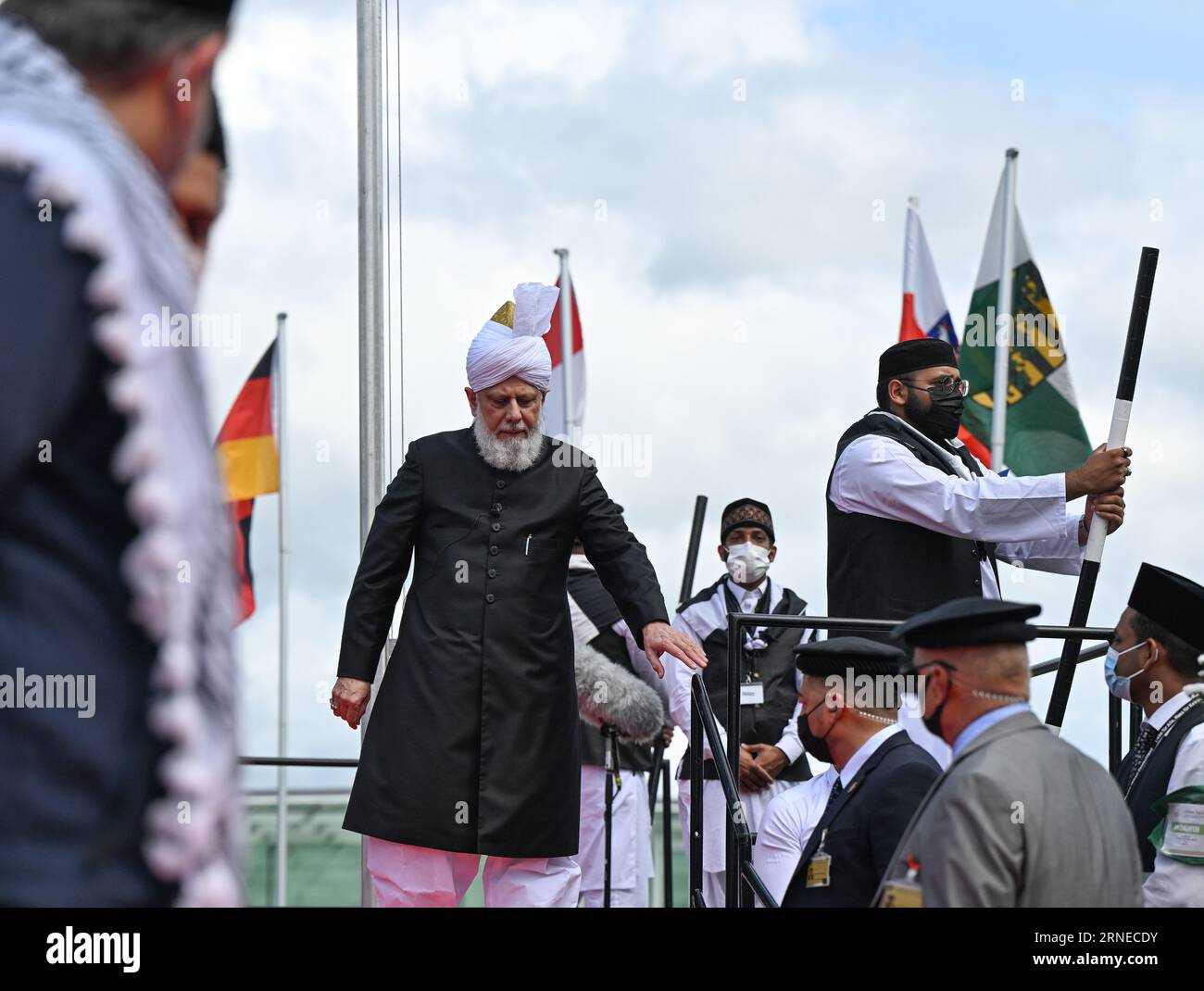 Stuttgart, Germany. 01st Sep, 2023. The spiritual leader of the Ahmadiyya Muslim Jamaat (AMJ ...
