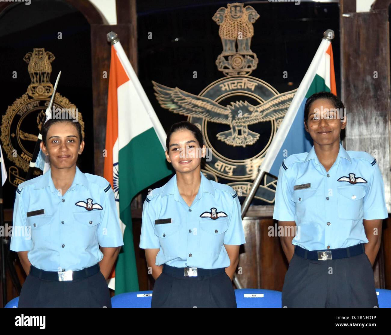 DUNDIGAL, June 18, 2016 -- India s first batch of women pilots pose at ...