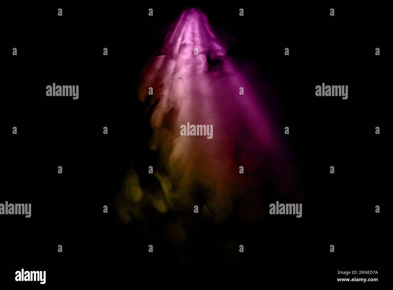 Background with smoke illuminated by multicolored neon light. Abstract ...