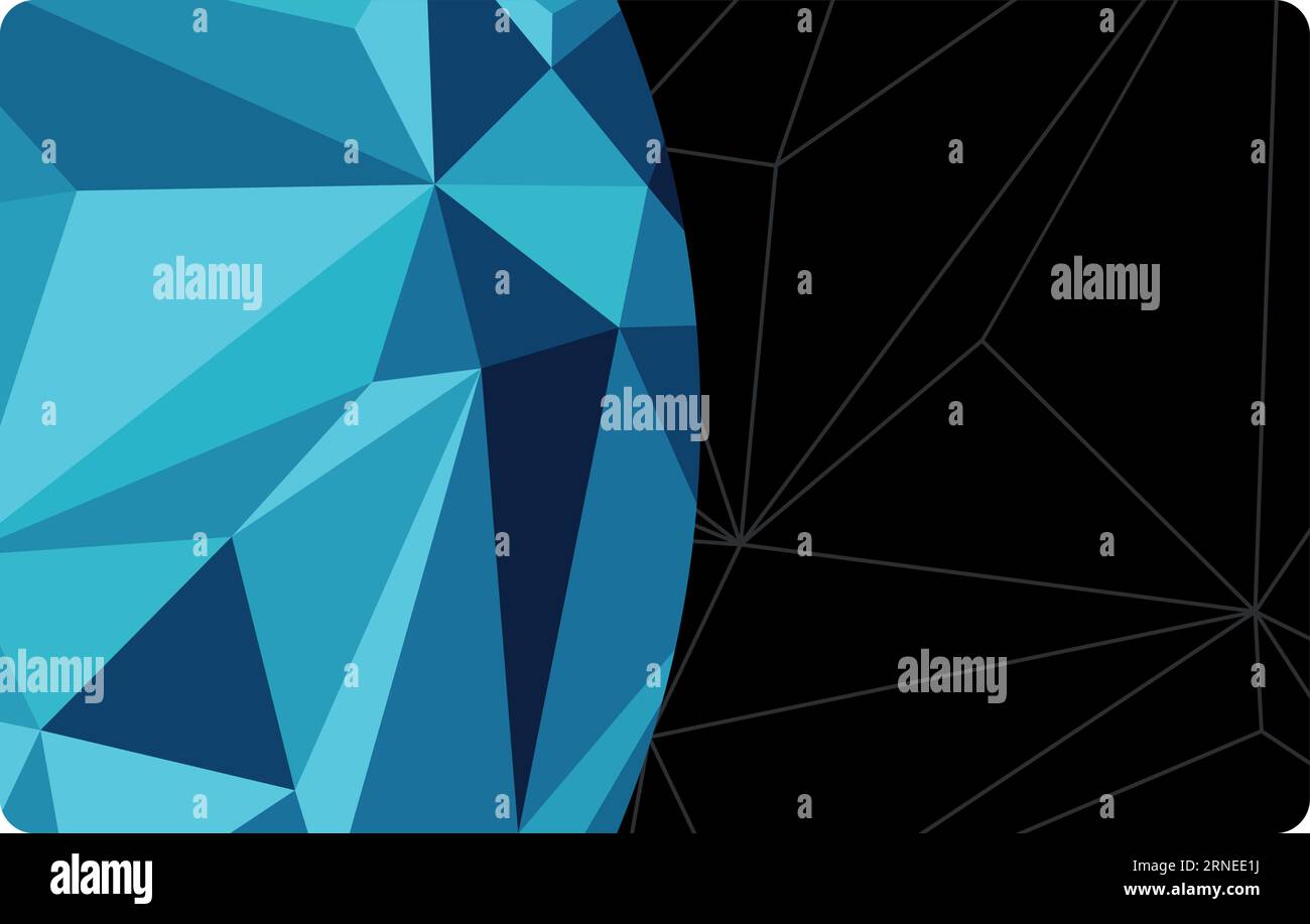 Blue crystal abstract geometric banner design template Stock Vector ...