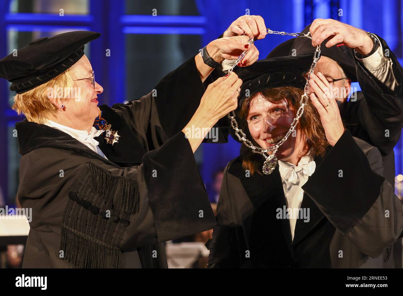 GRONINGEN - Jacquelien Scherpen (m) during the inauguration of her new ...