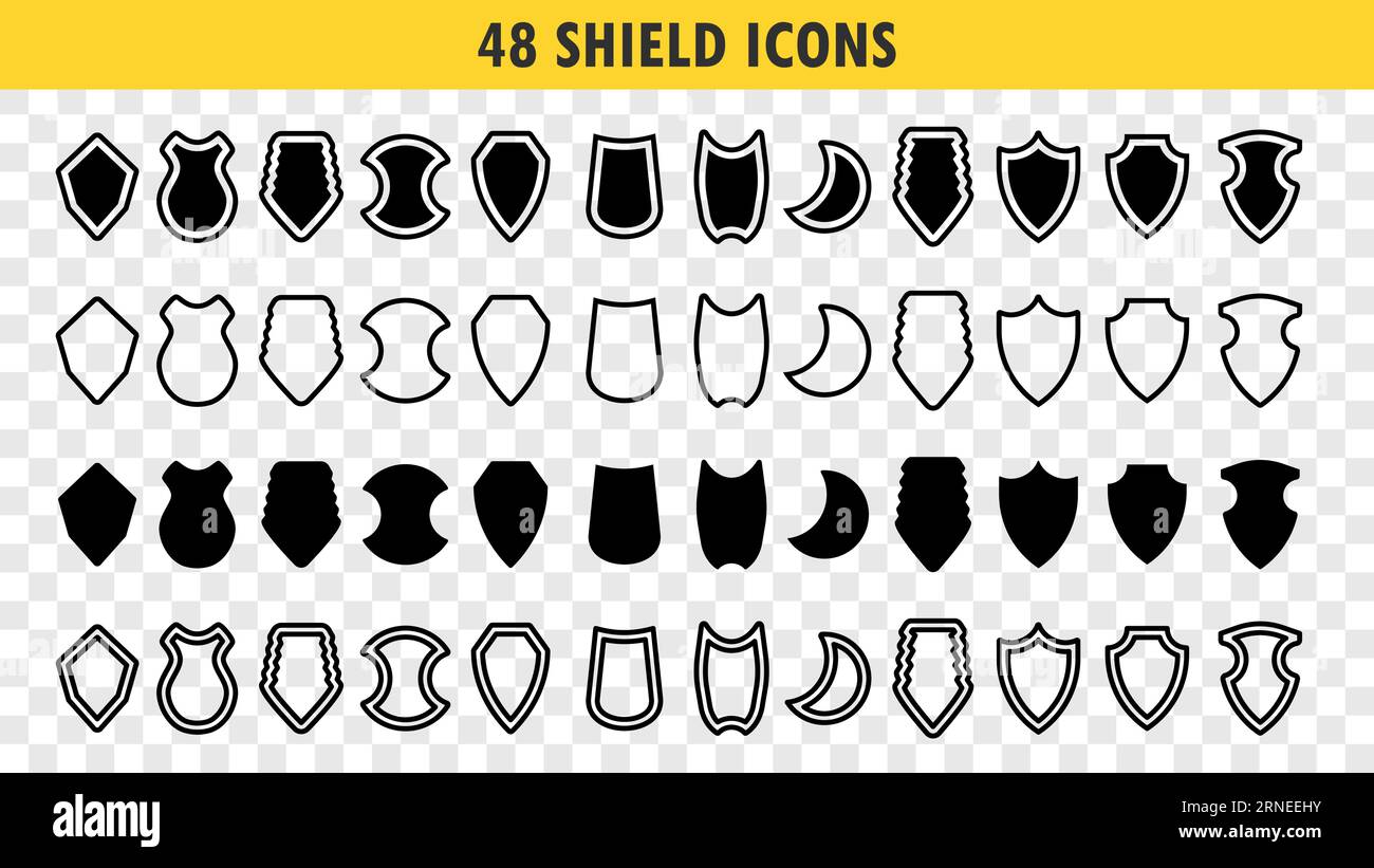 Shield icons set. Police badge. Collection of security shield icons ... Shield icons set. Police badge. Collection of security shield icons ...