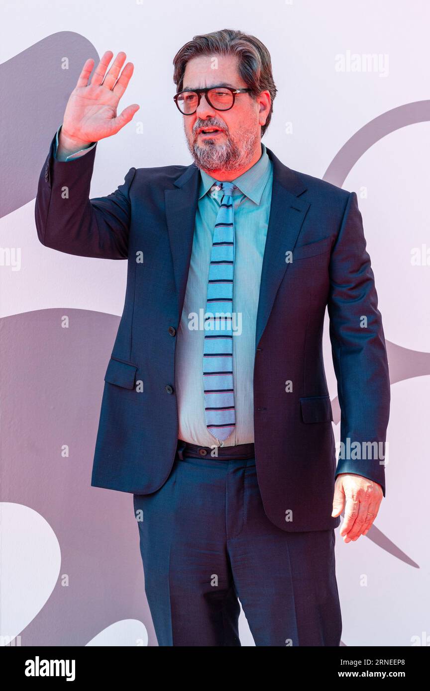 Venice, Italy. 1st September, 2023. Barney Pilling arrives at the ...
