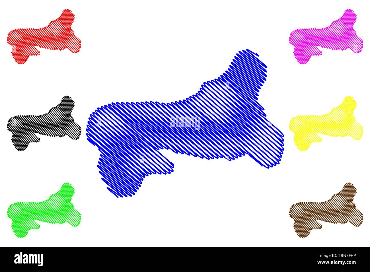 Lake Monoun (Africa, Republic of Cameroon) map vector illustration ...