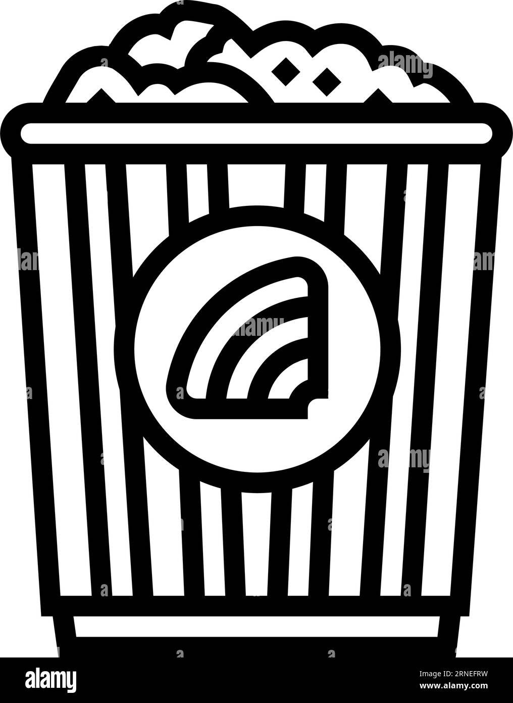 sweet rainbow popcorn food line icon vector illustration Stock Vector ...