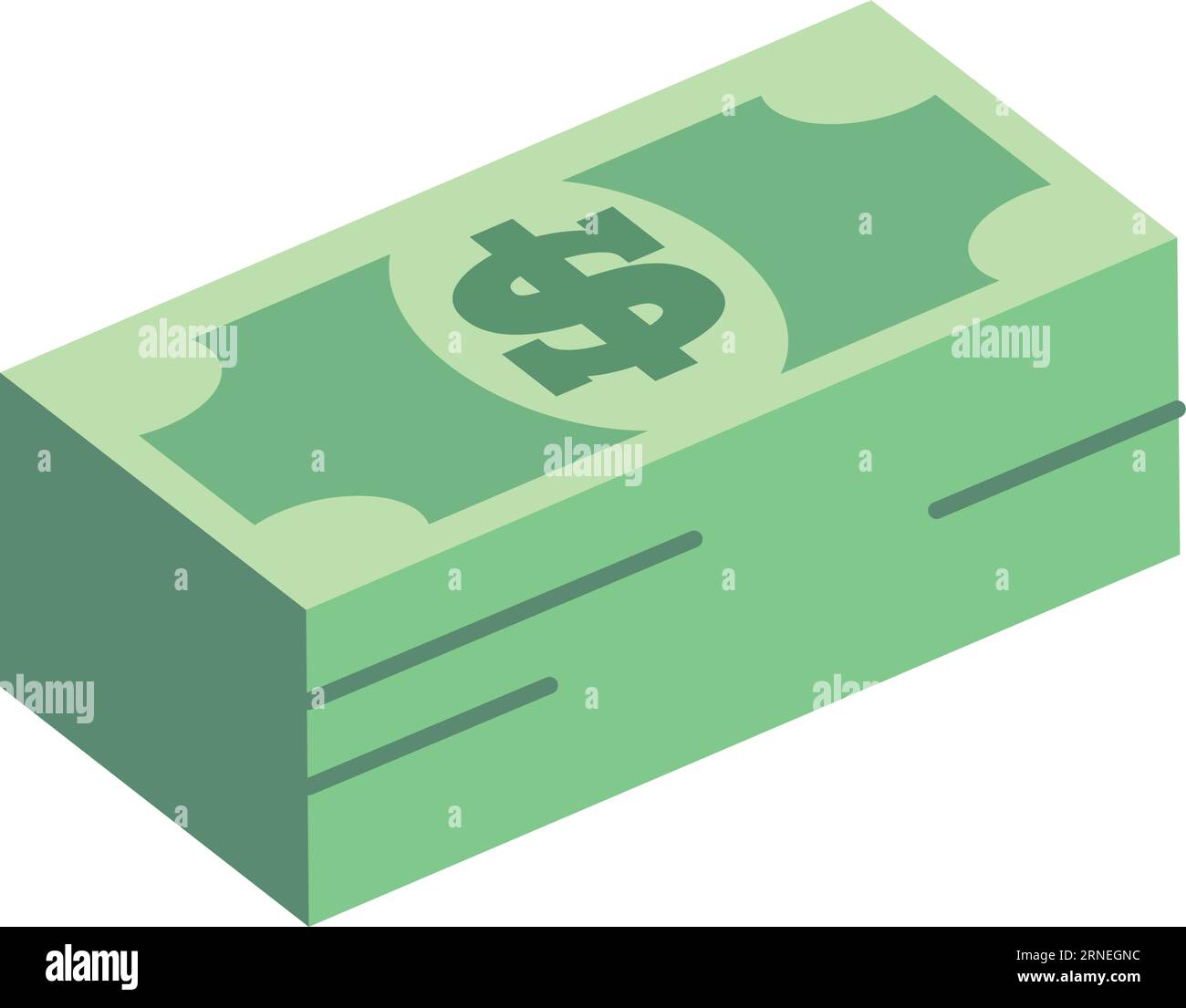 Dollar bill stack. Green money banknote pack Stock Vector Image & Art ...