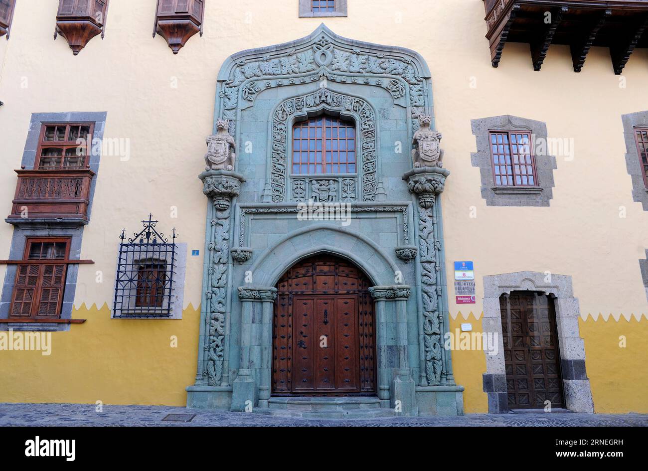 Casa de Colon, south facade (16th century). Las Palmas de Gran Canaria ...