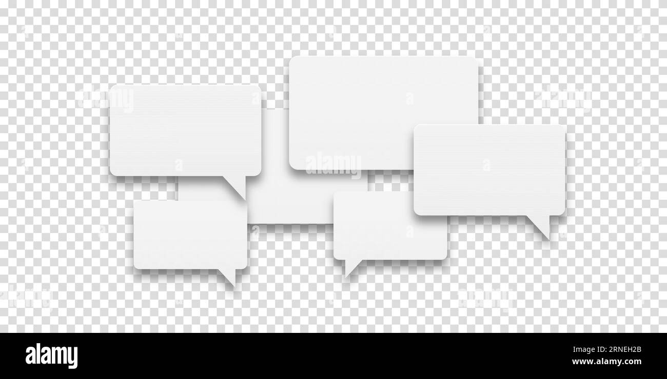 Set of speech bubbles icons. White speech bubbles on a transparent ...
