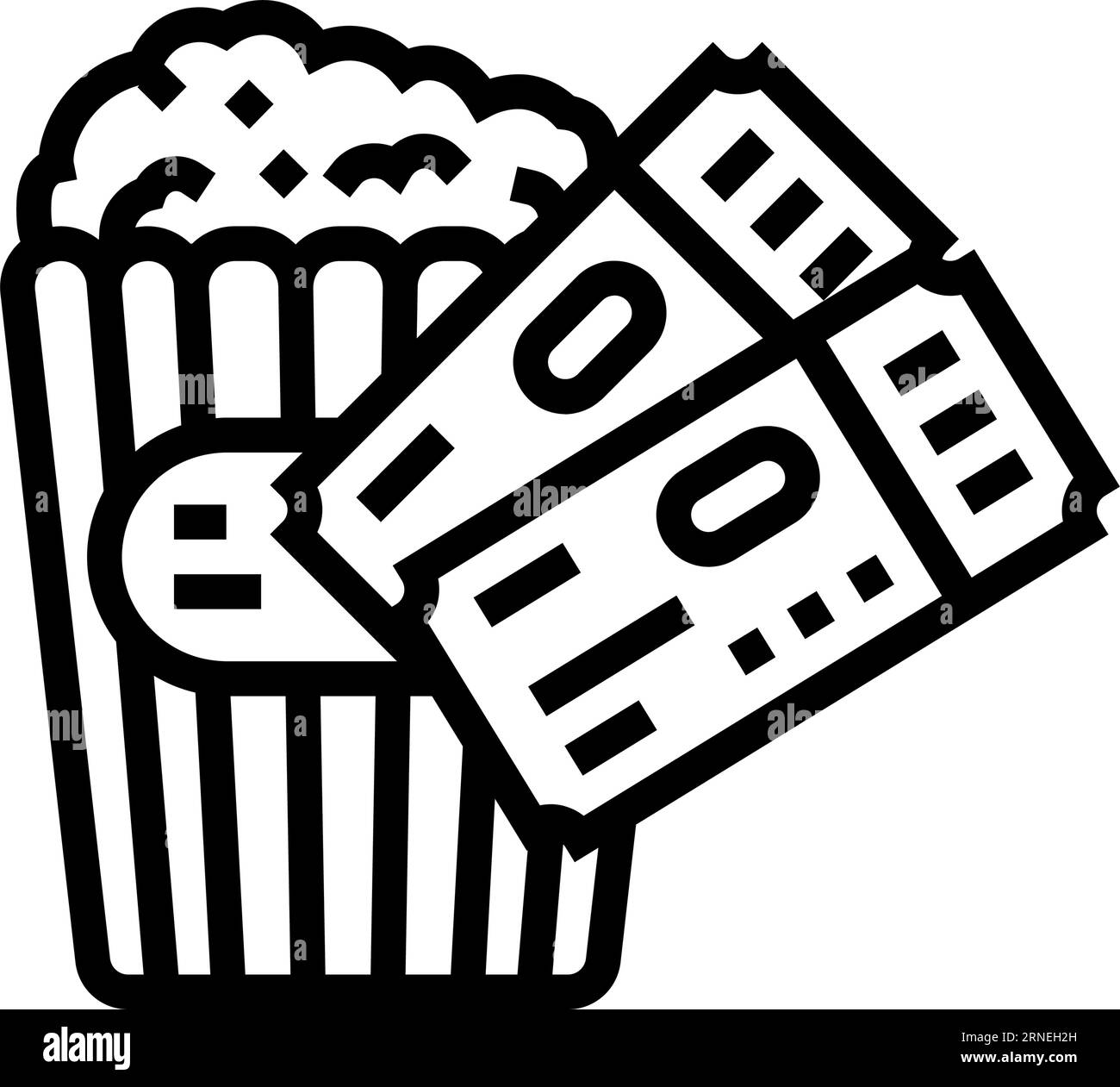 popcorn tickets cinema line icon vector illustration Stock Vector Image ...