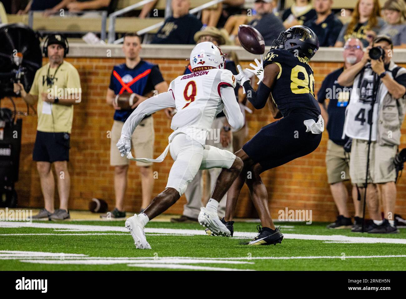 August 31, 2023: Wake Forest Demon Deacons wide receiver Jahmal Banks (80) makes the catch ...