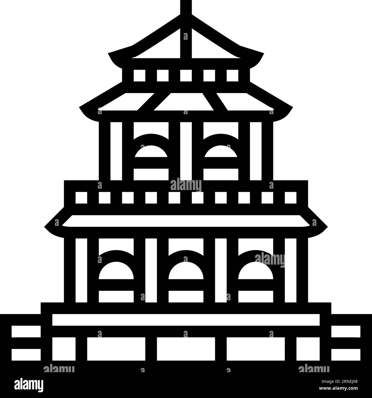 taoist temple taoism line icon vector illustration Stock Vector Image ...