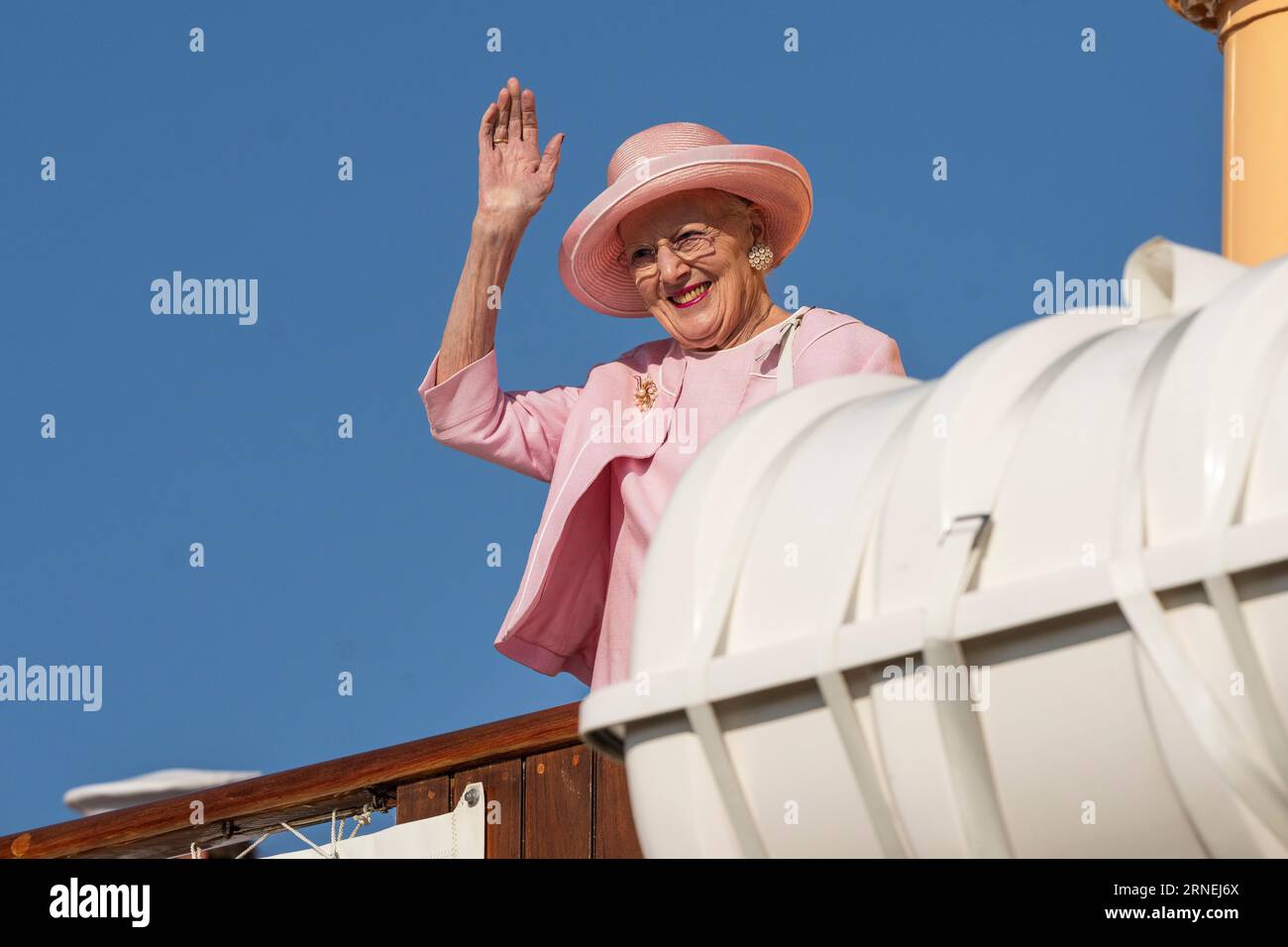 Denmark's Queen Margrethe arrives in Fredericia on the Royal Ship ...