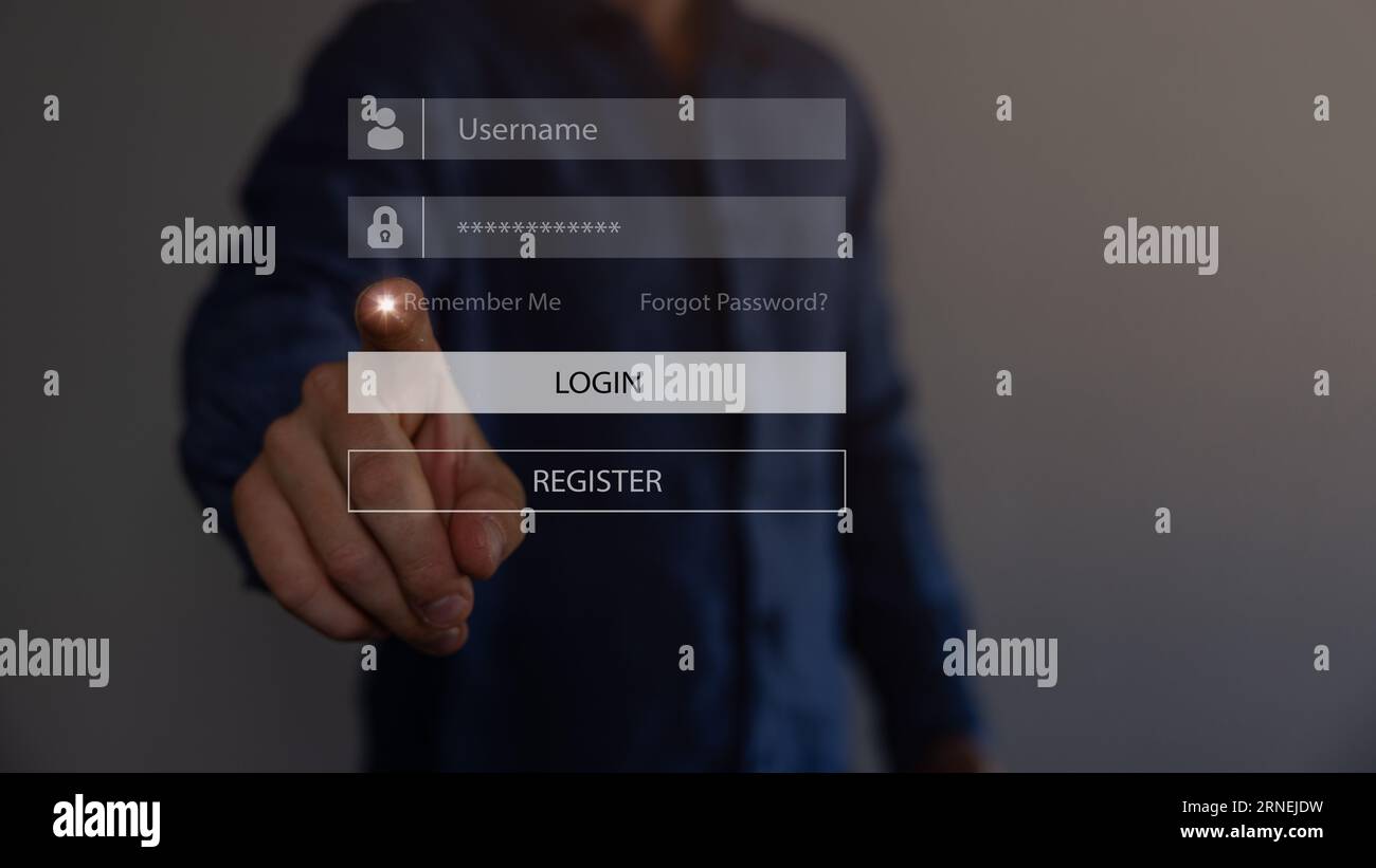 Concept Of Cyber Security User Type Login And Password Keeping User Personal Data Safe