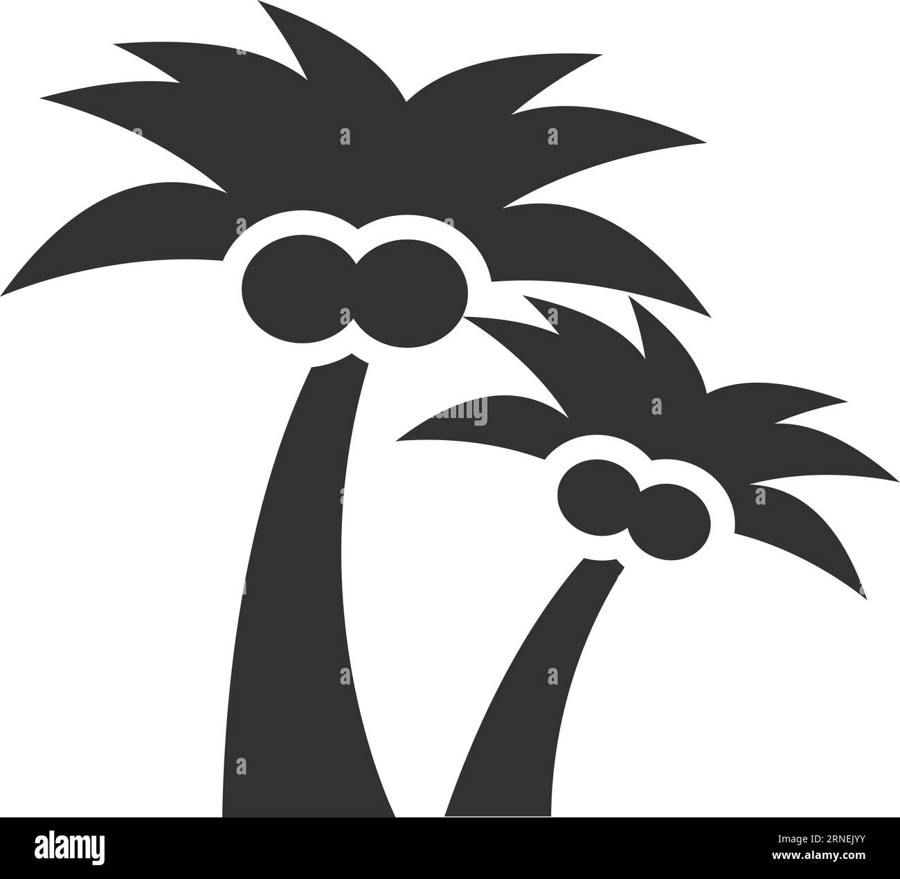 Cocomut palm black icon. Tropical beach tree Stock Vector Image & Art ...
