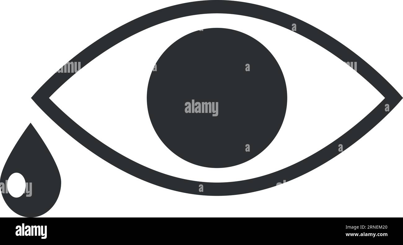 Eye with tear drop black icon. Crying logo Stock Vector Image & Art - Alamy