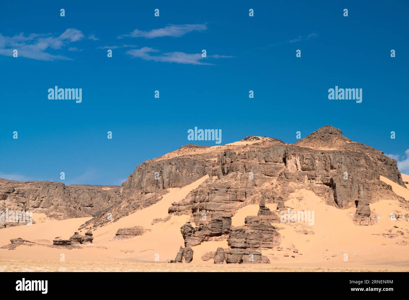 view in the Sahara desert of Tadrart rouge tassili najer in Djanet City ...