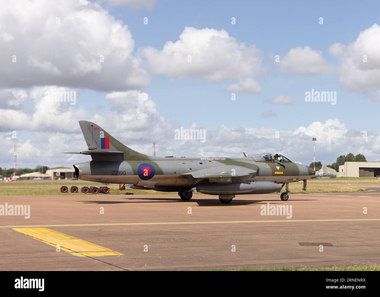 Hawker Hunter Mk58 ZZ190 prepares to leave the 2023 Royal International ...