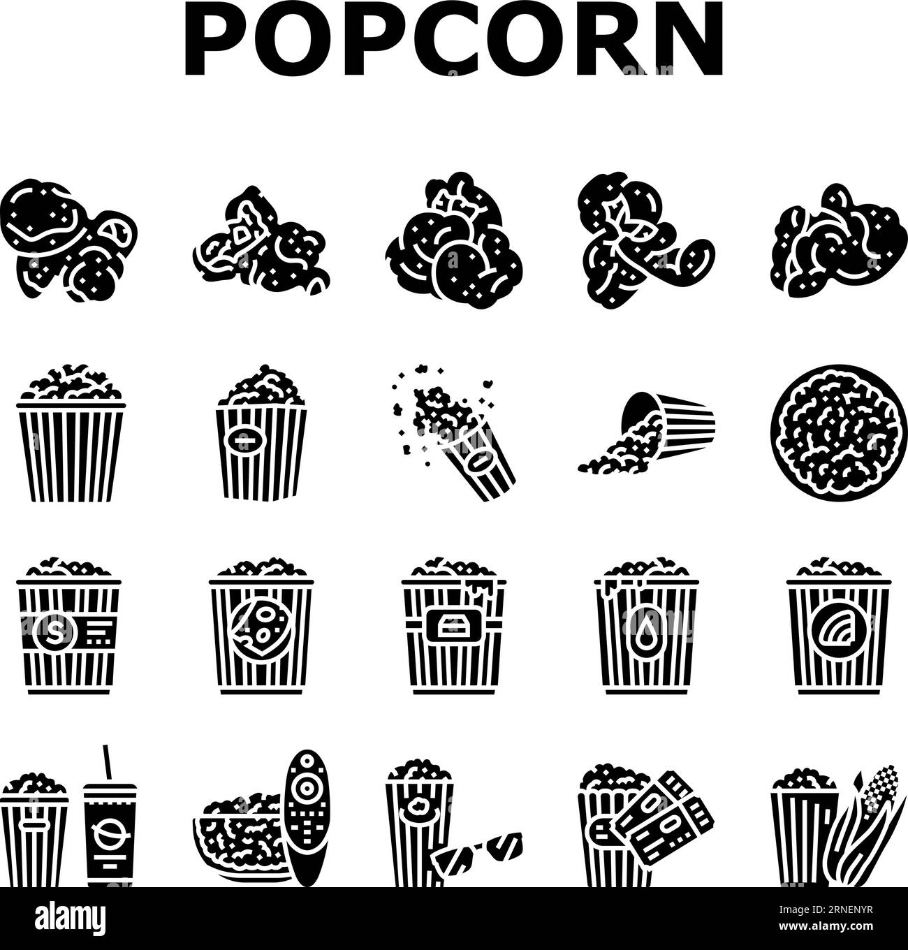 Movie popcorn poster Black and White Stock Photos & Images - Alamy