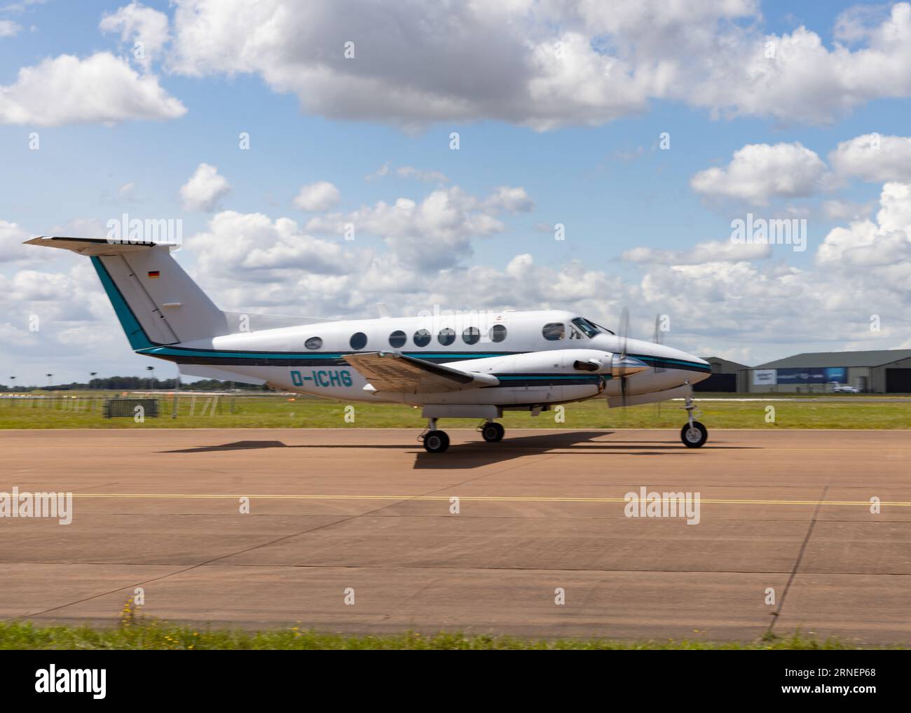German Beechcraft B200 Super King Air twin-engine aircraft prepares to ...