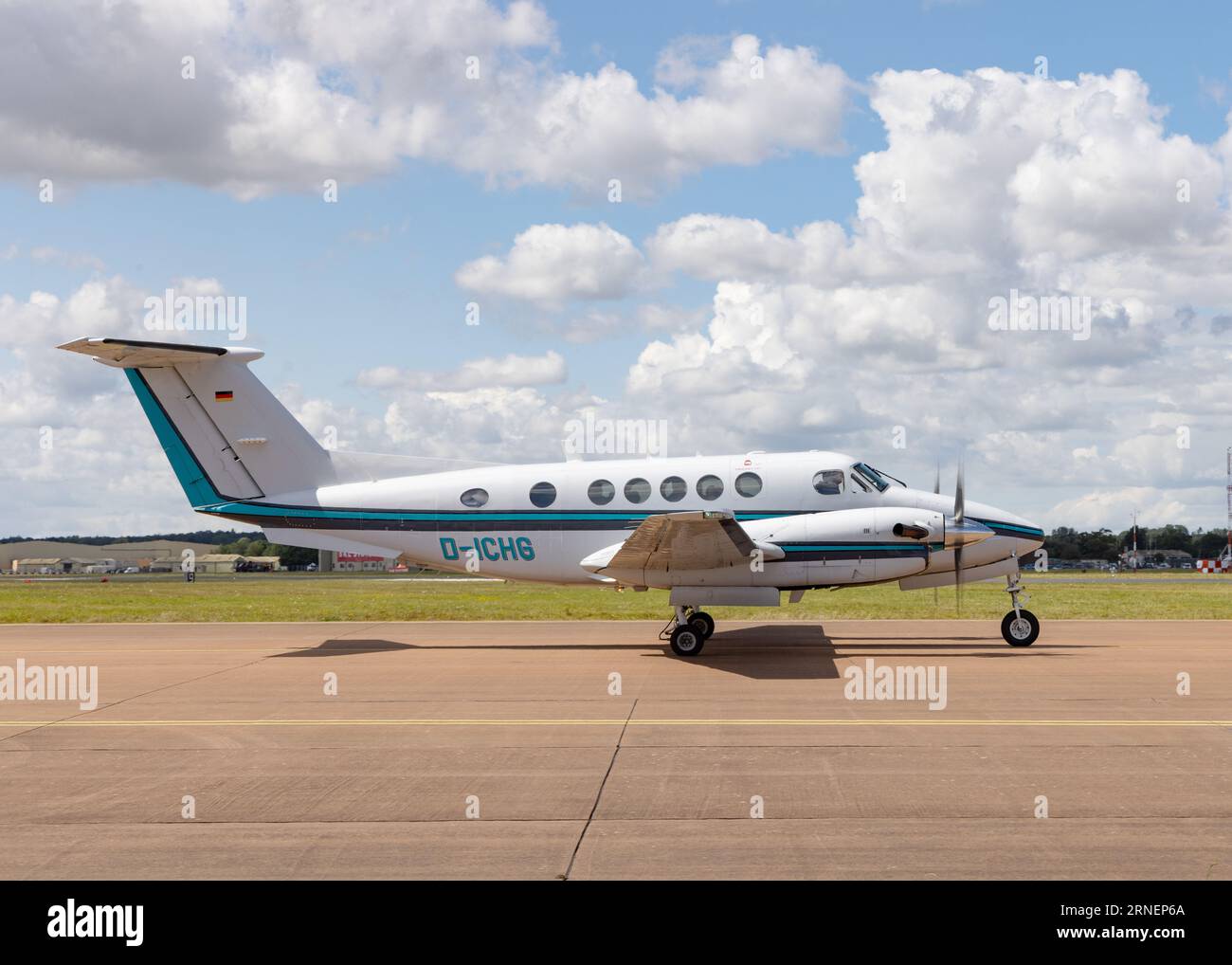 German Beechcraft B200 Super King Air twin-engine aircraft prepares to ...