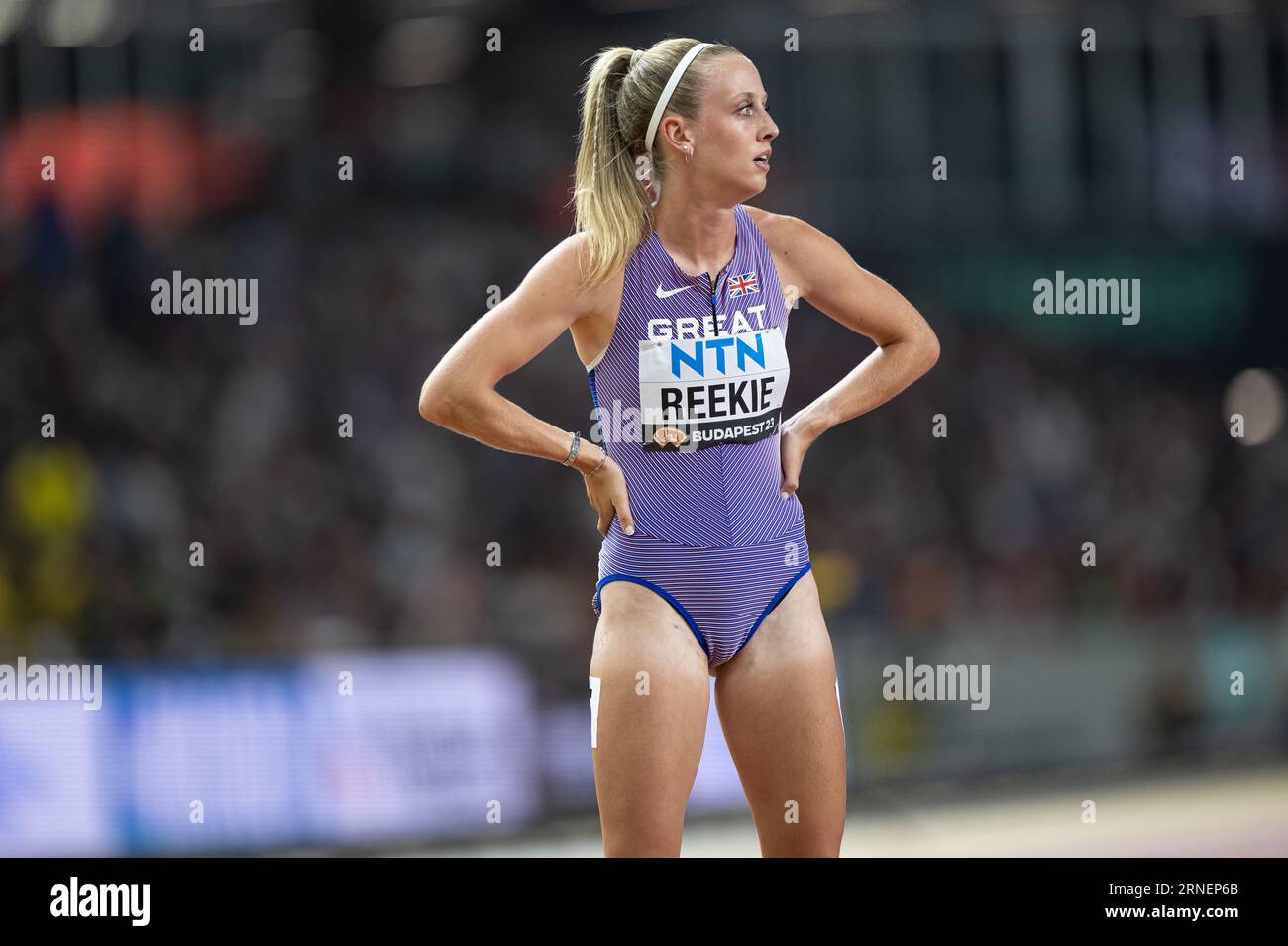 Jemma Reekie participating in the 800 meters at the World Athletics ...
