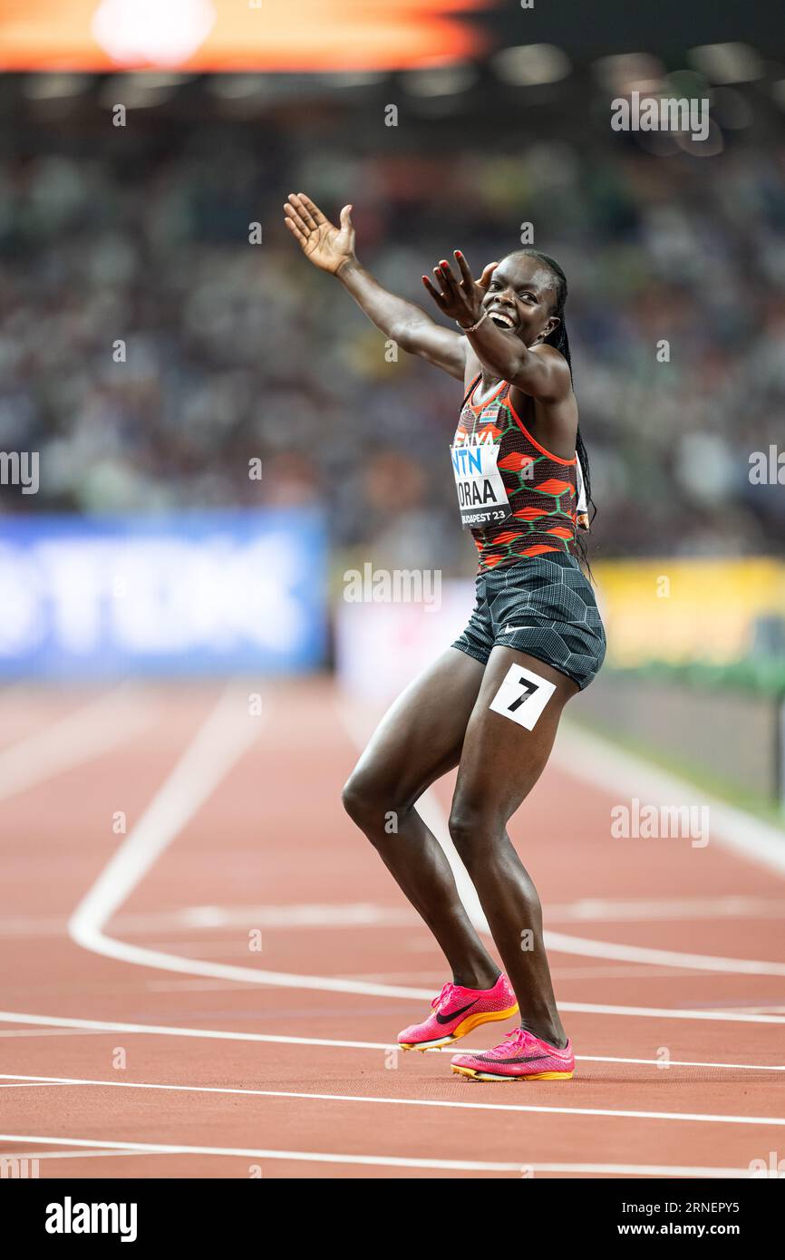Mary Moraa dancing after winning in the 800 meters at the World ...