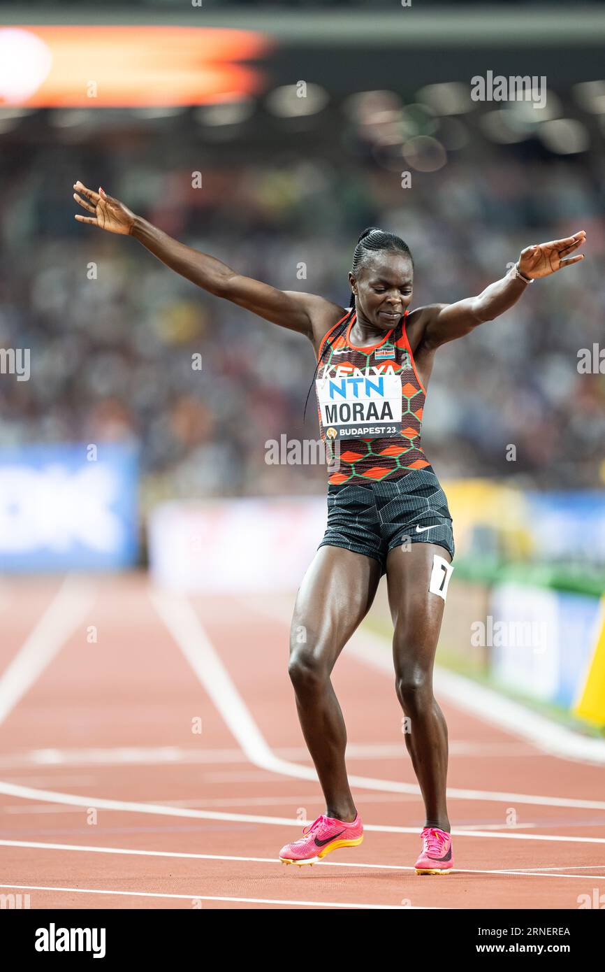 Mary Moraa dancing after winning in the 800 meters at the World ...