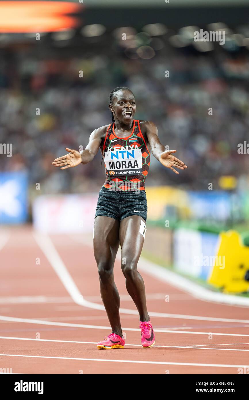 Mary Moraa dancing after winning in the 800 meters at the World ...