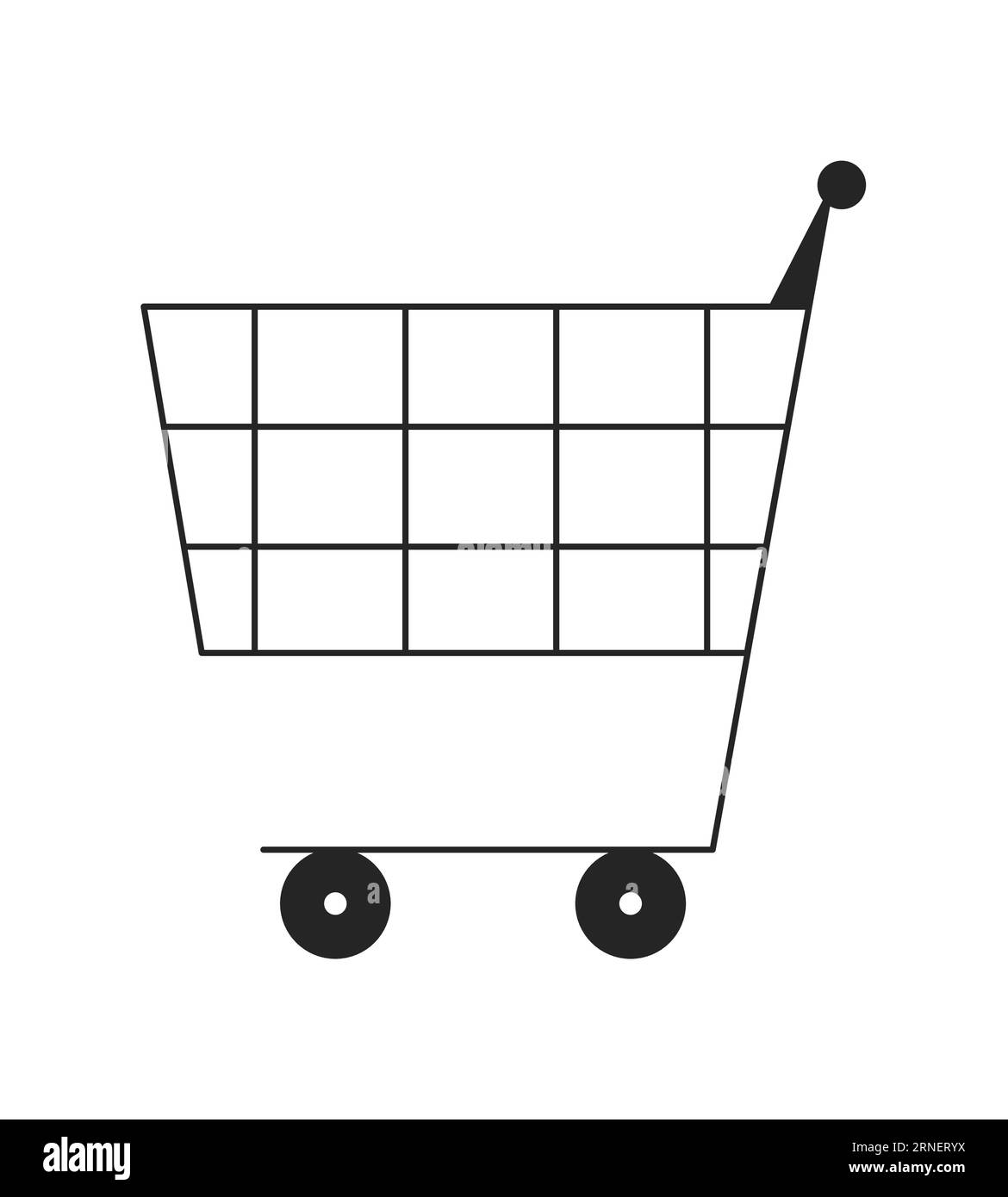 Shopping cart flat monochrome isolated vector object Stock Vector Image ...