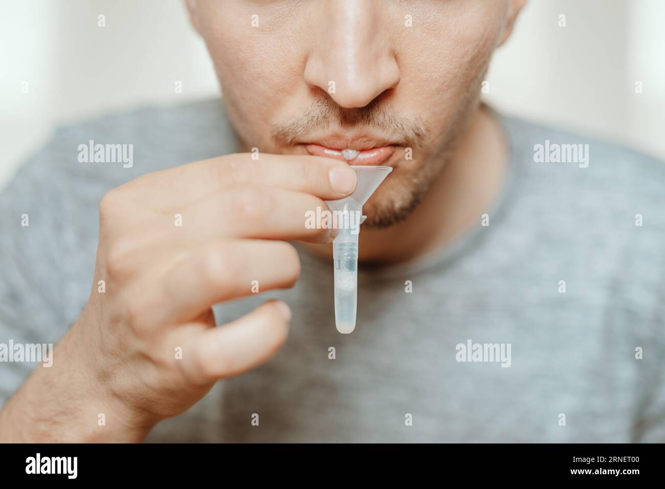 Lateral-Flow-Test covid rapid home-use test kit for saliva - step 1 ...