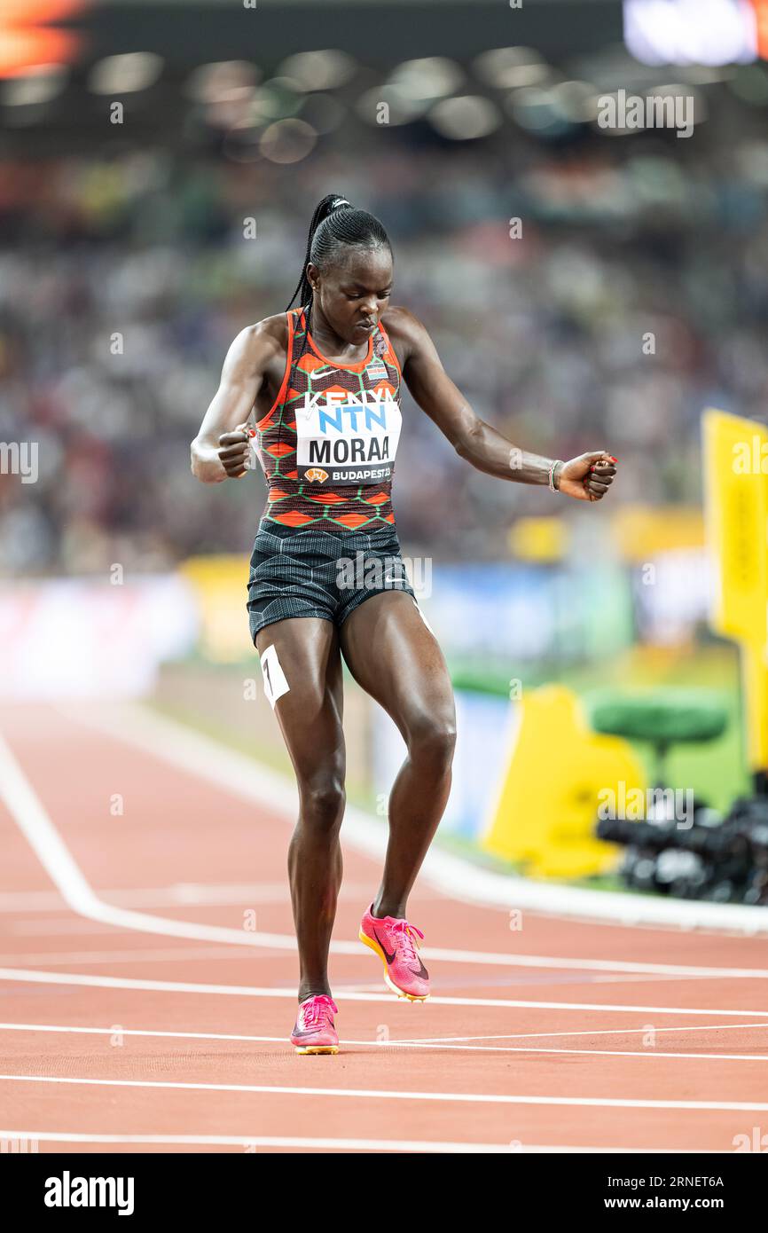 Mary Moraa dancing after winning in the 800 meters at the World ...